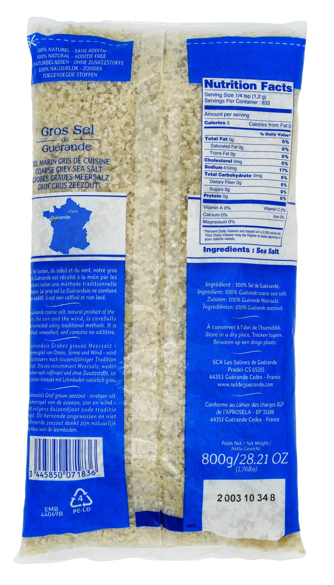 Handgeschöpftes GROS SEL | Meersalz grob | DE GUERANDE | 800g | Stück ...